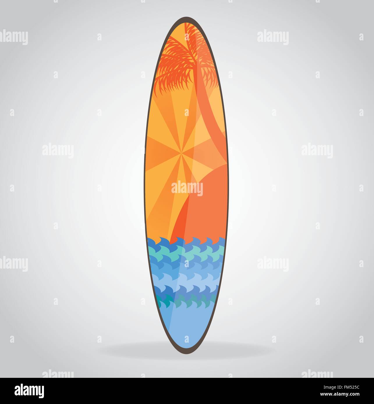 Isolated surfboard with a texture on a grey background Stock Vector ...