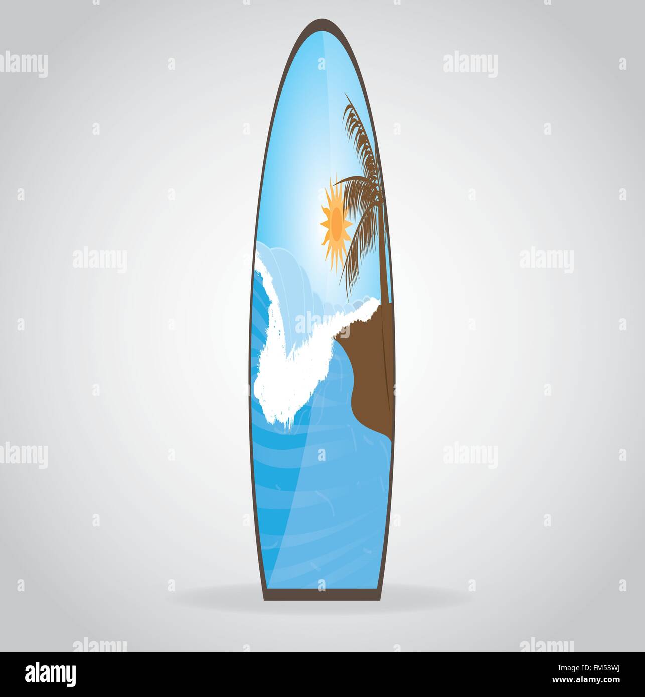 Isolated surfboard with a texture on a grey background Stock Vector ...