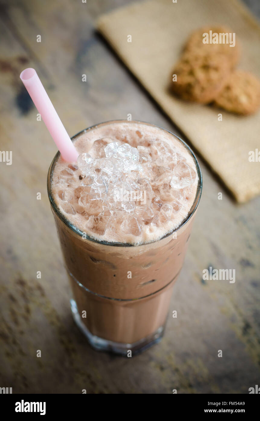 iced cocoa in a glass Stock Photo - Alamy