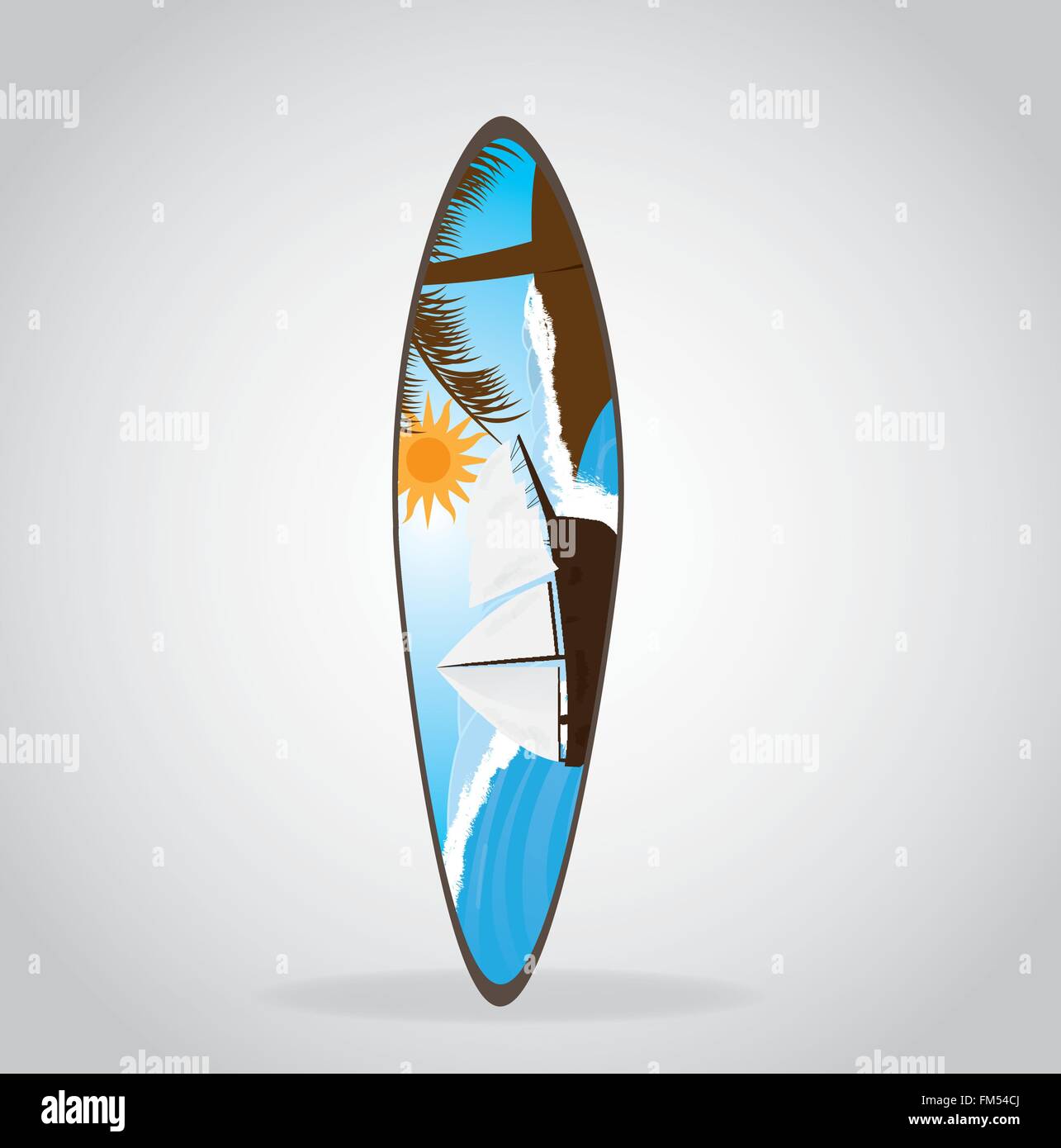 Isolated surfboard with a texture on a grey background Stock Vector ...