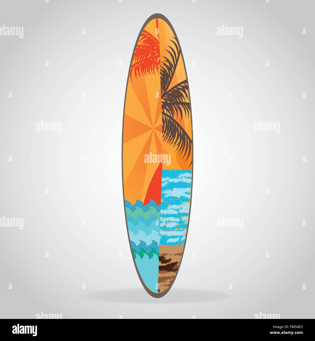 Isolated surfboard with a texture on a grey background Stock Vector ...