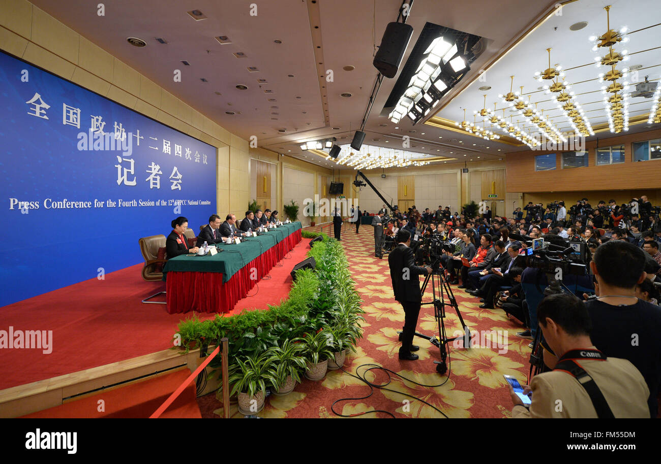 Beijing, China. 11th Mar, 2016. Five members of the 12th National ...