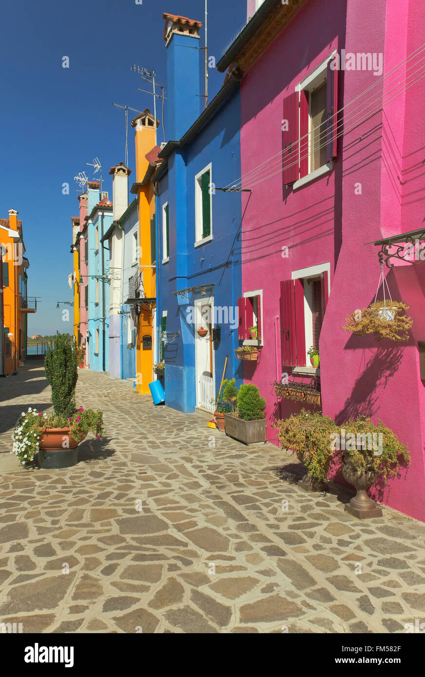 Color houses in Venice island Burano (Italy Stock Photo - Alamy