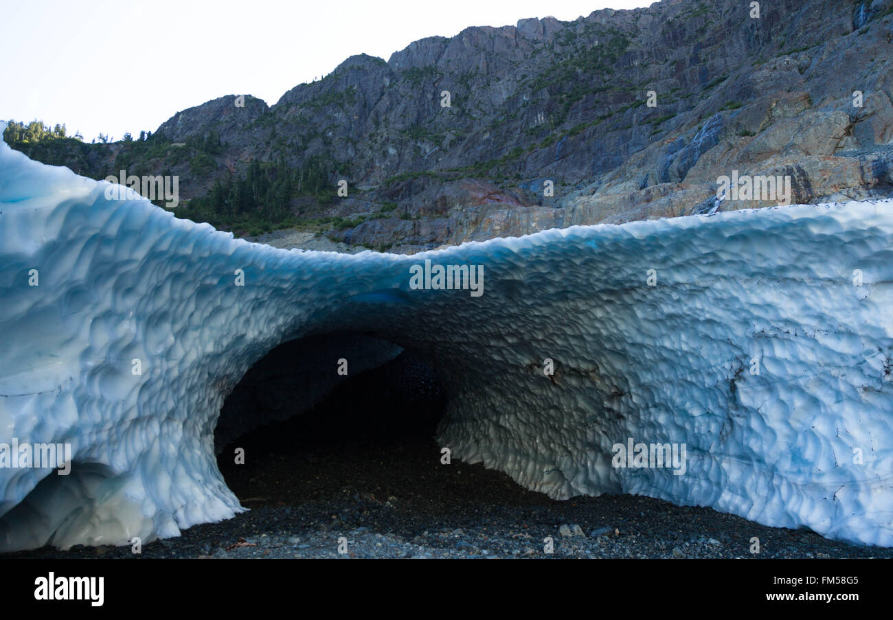 Ice cave at Foster Lake, Strathcona Provincial Park, British Columbia ...
