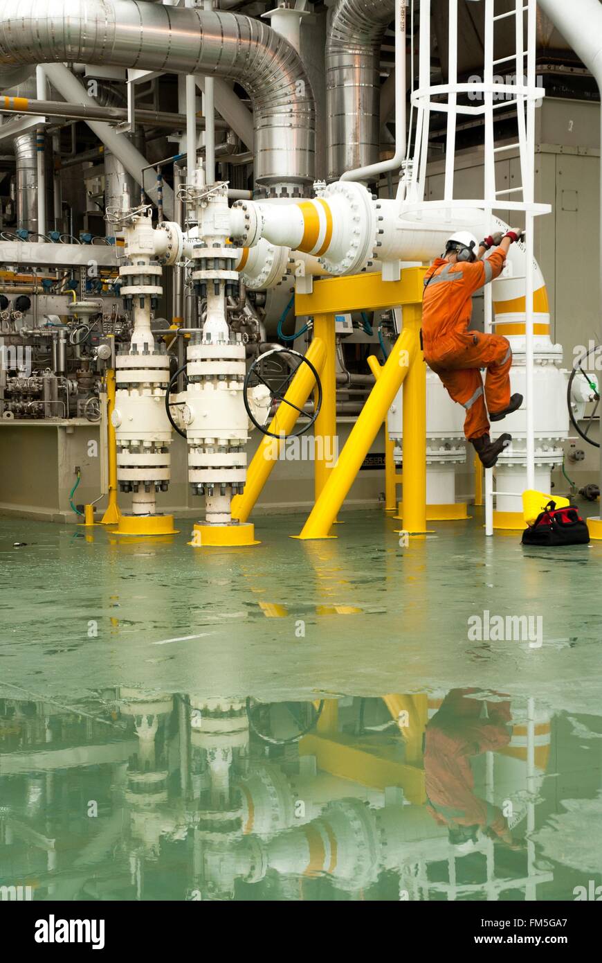 Offshore construction platform for production oil and gas Stock Photo ...
