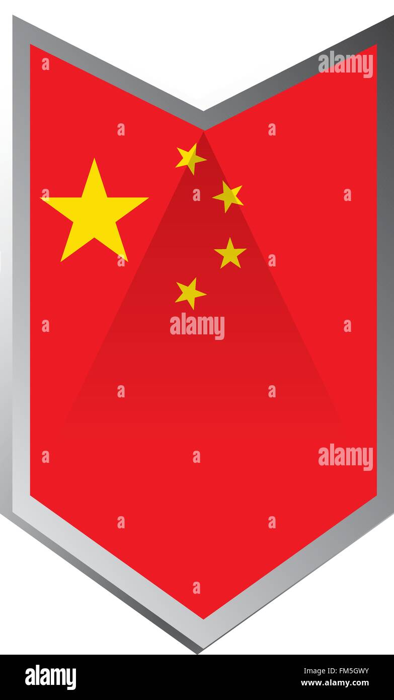 A geometric badge with the chinese flag on a white background Stock ...