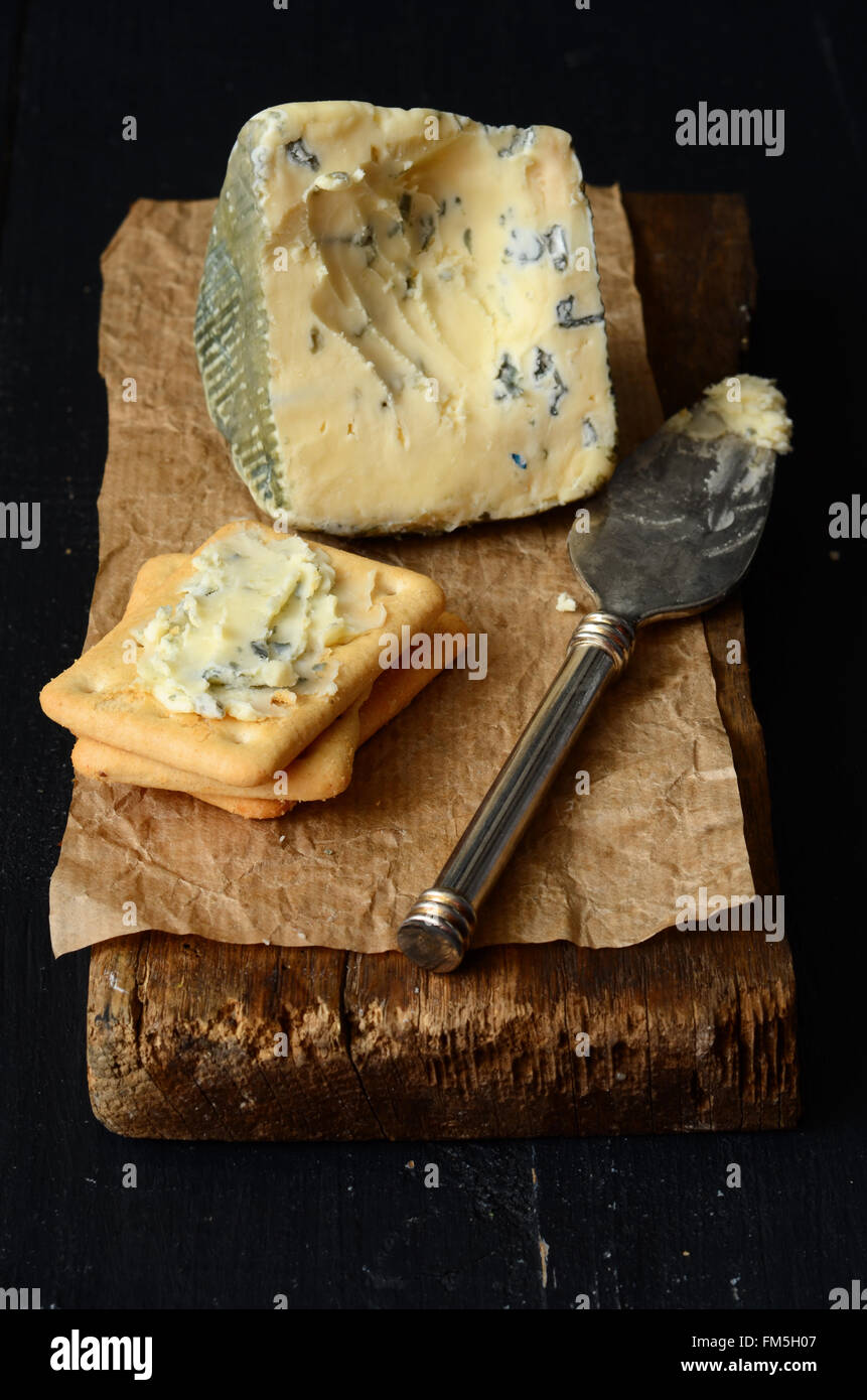 A Slice of Danish Blue cheese, close up shot Stock Photo - Alamy