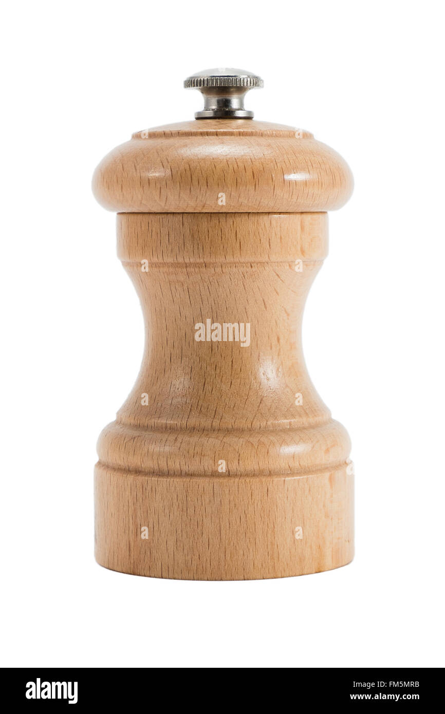 small wooden pepper mill standing Stock Photo - Alamy