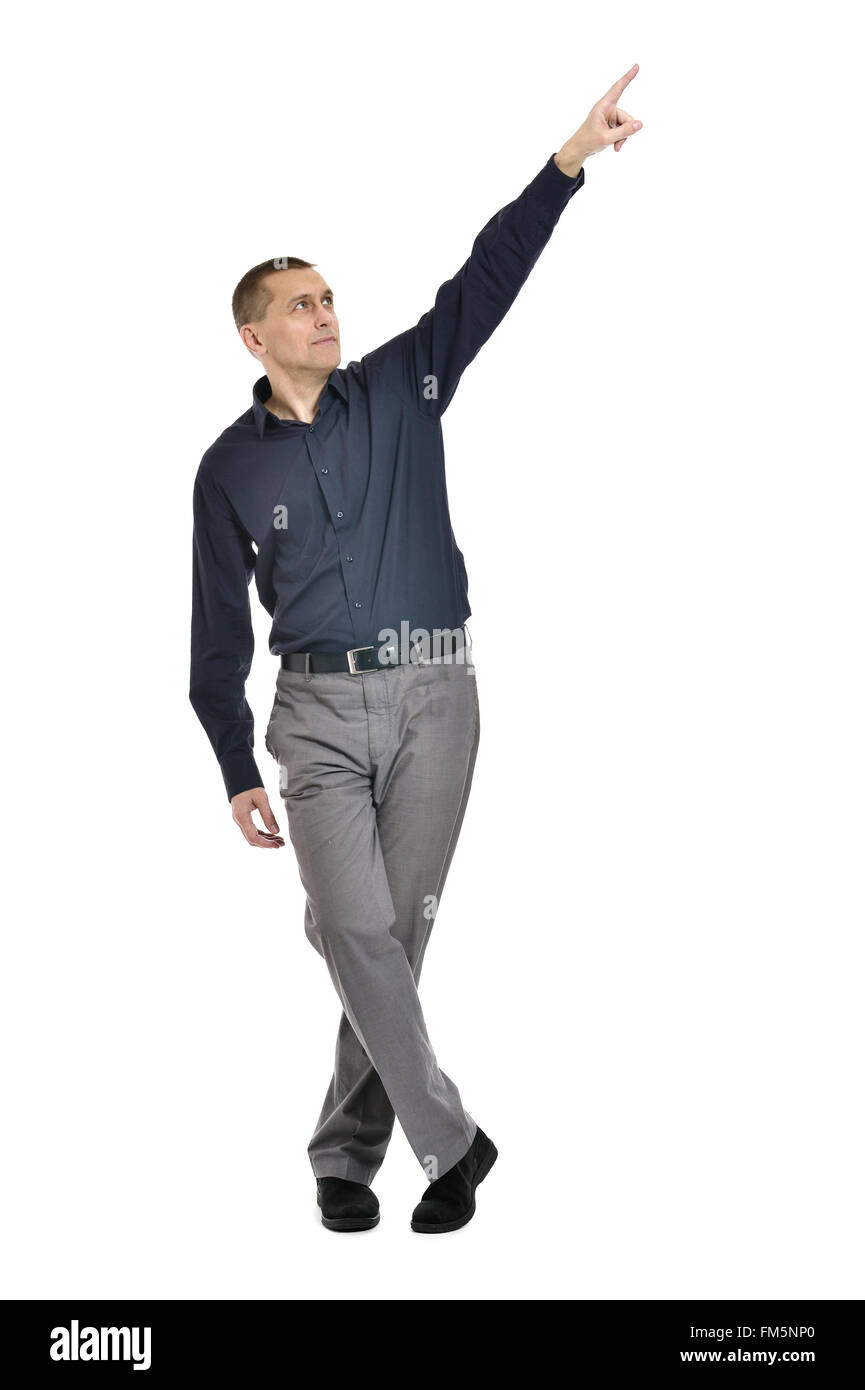 man pointing up Stock Photo - Alamy