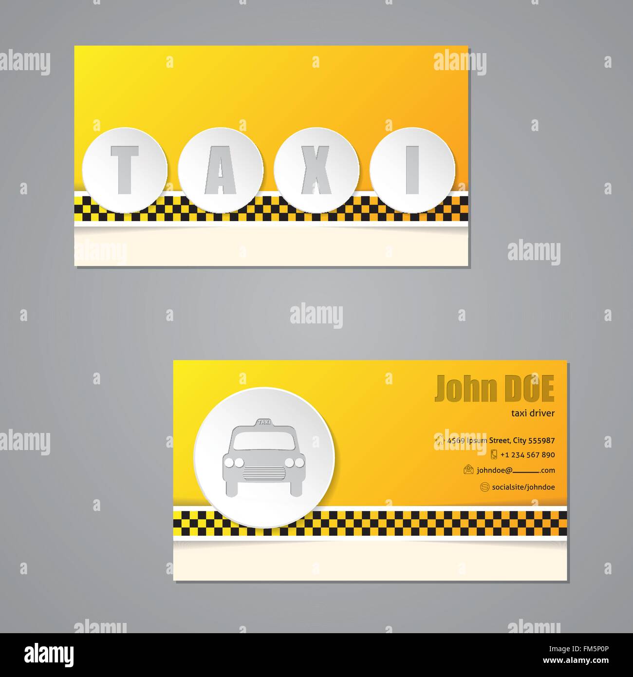 Taxi business card template design with 3d buttons Stock Vector Image ...
