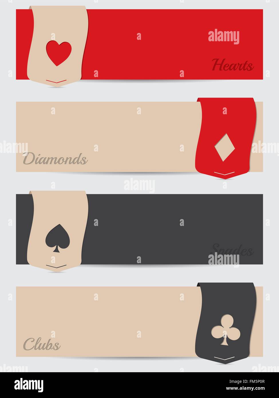 Cool poker banner set of four with ribbons Stock Vector Image & Art - Alamy