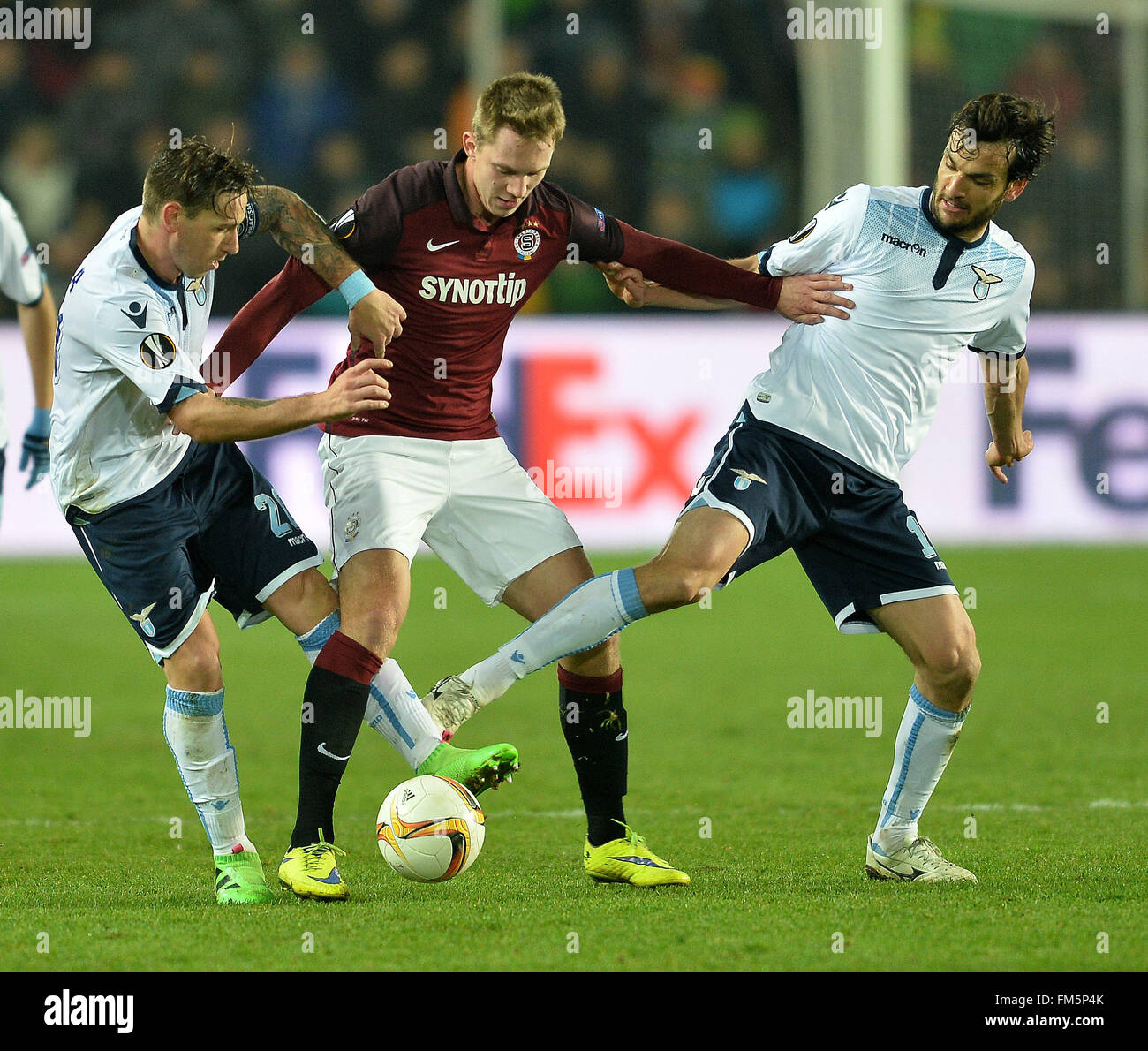 Prague, Czech Republic. 10th Mar, 2016. From left: Lucas Biglia of ...