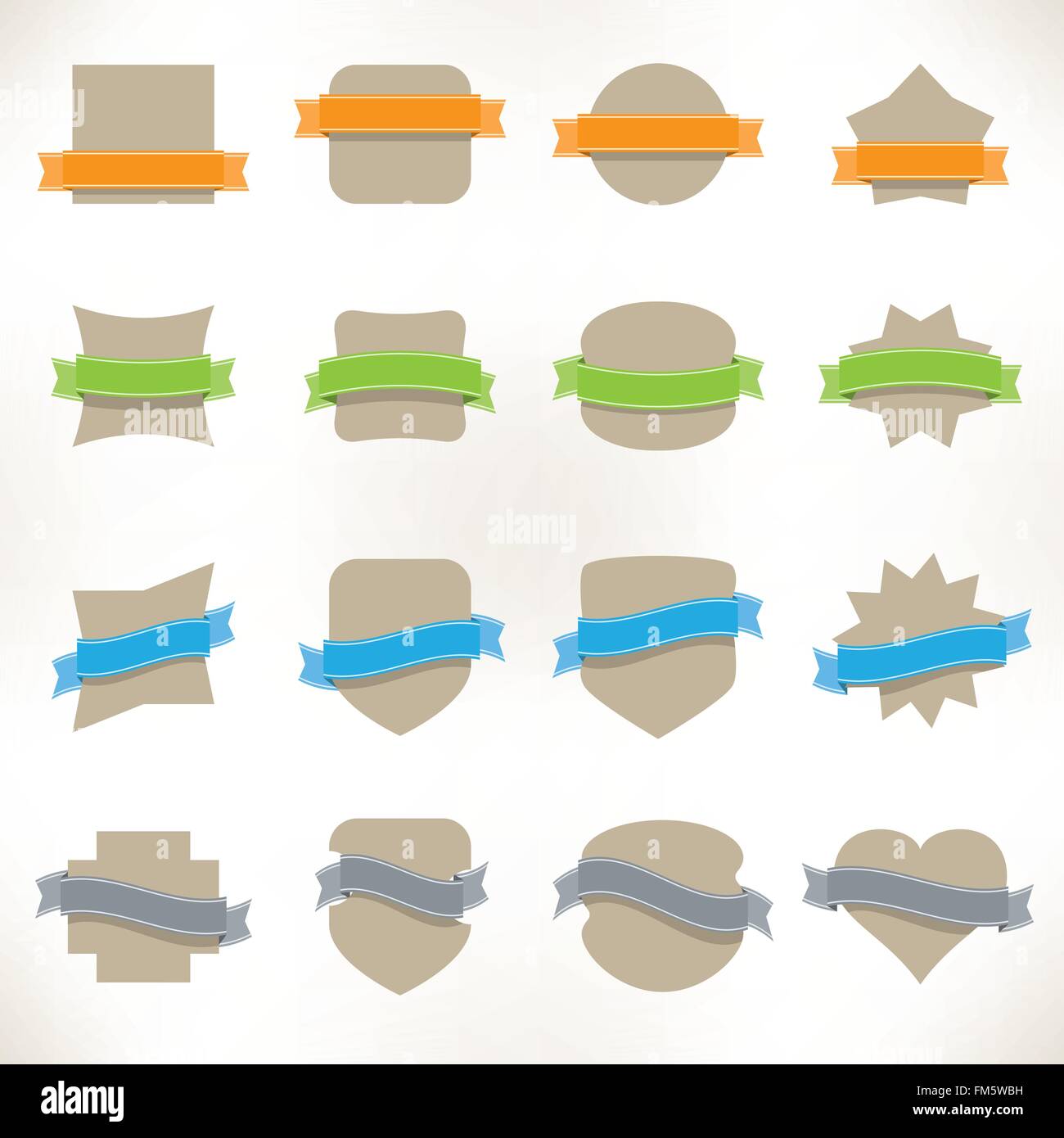 Retro styled badges, labels and shields with vintage banners Stock ...