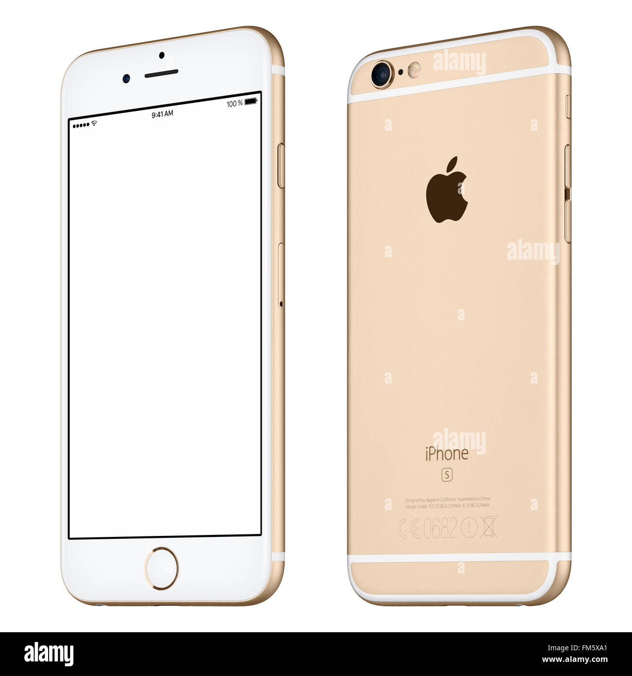 Varna, Bulgaria - October 24, 2015: Front view of Silver Apple iPhone ...