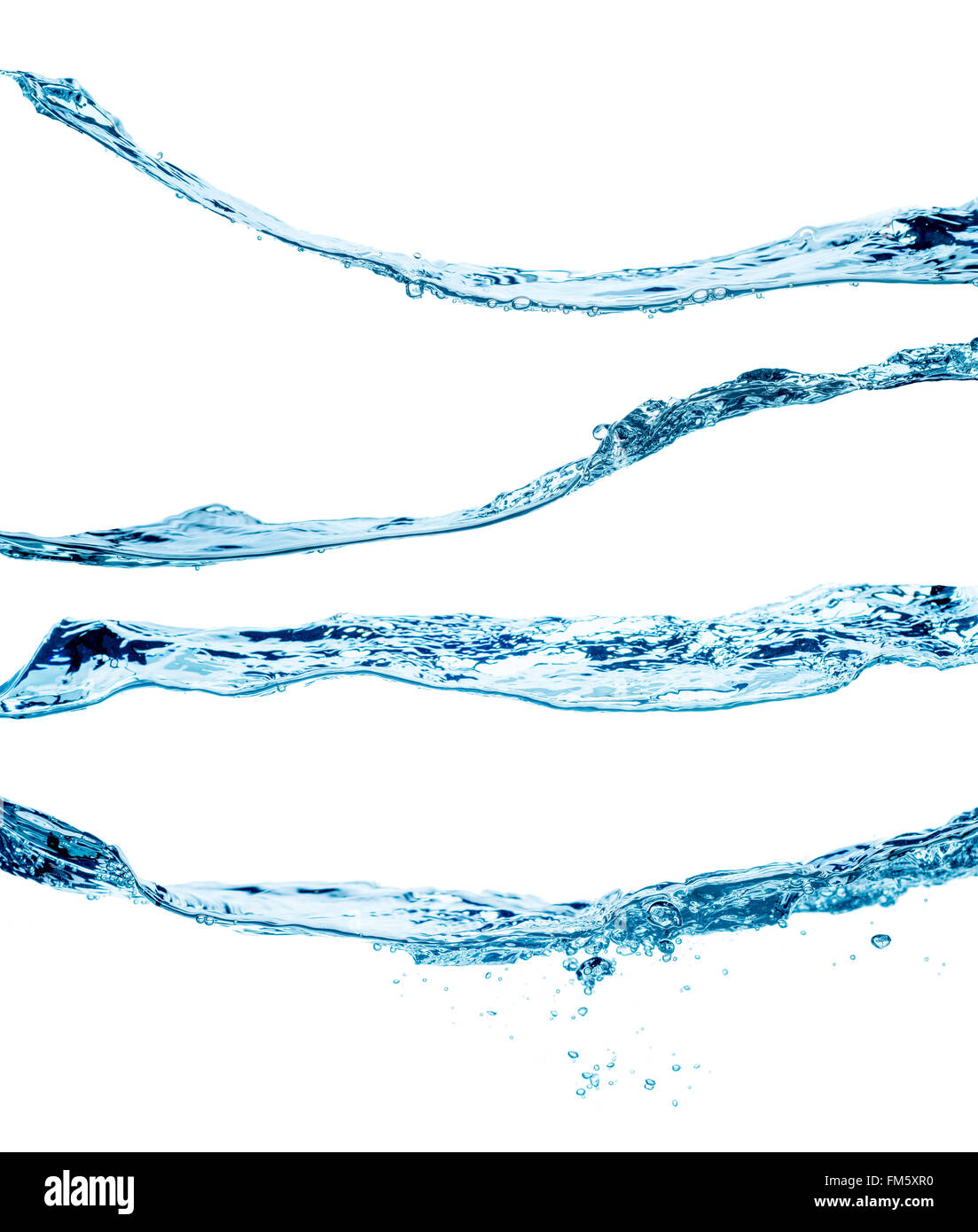 Set of splashing water waves, isolated on the white background Stock ...
