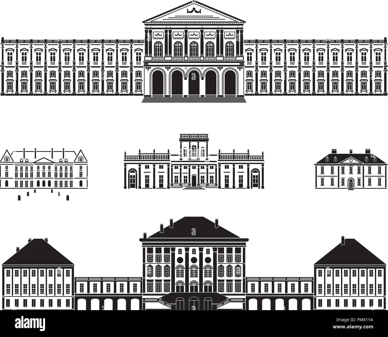 Exterior windows architecture palace Stock Vector Images - Alamy