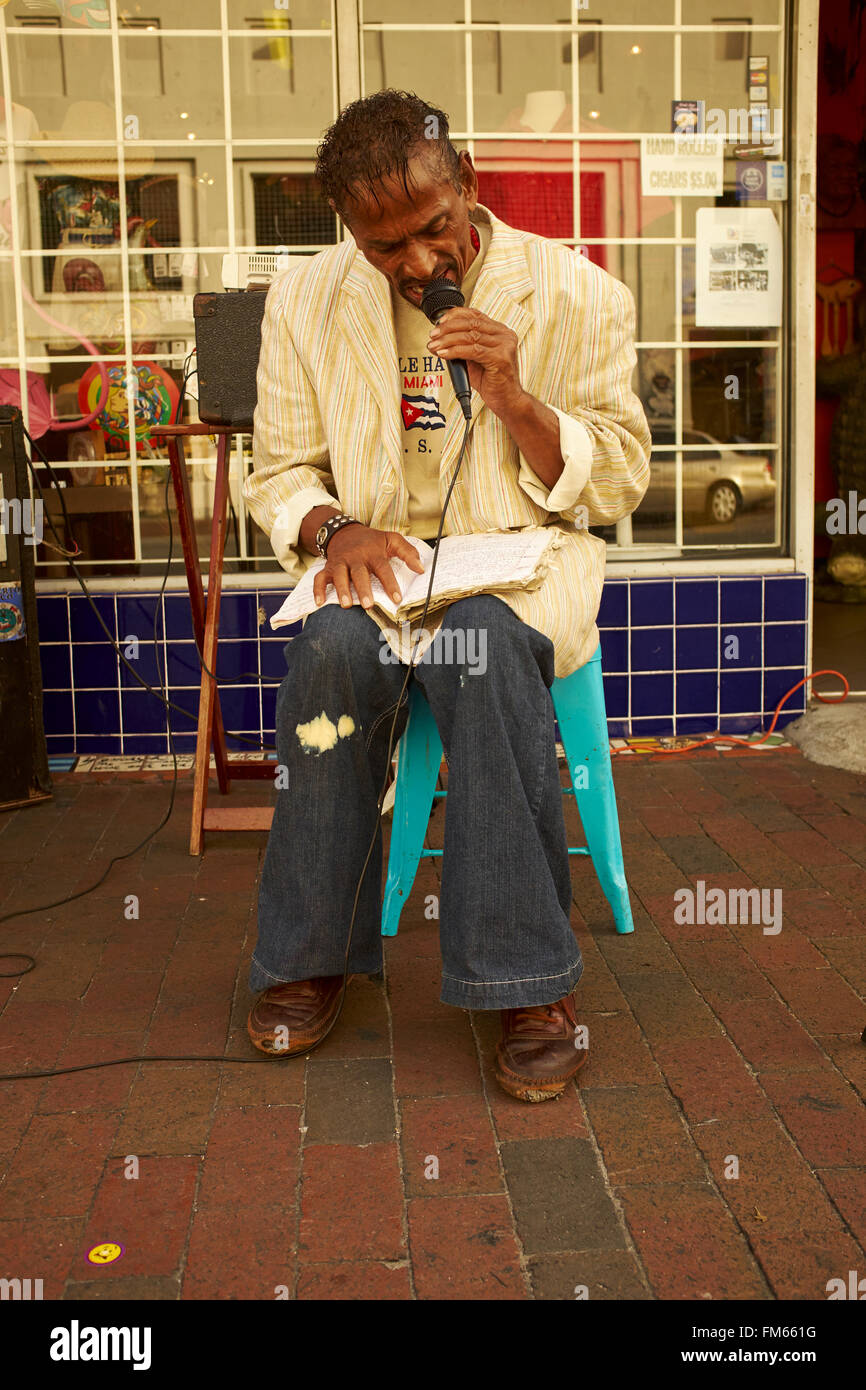 Cuban singer performs a song Stock Photo - Alamy
