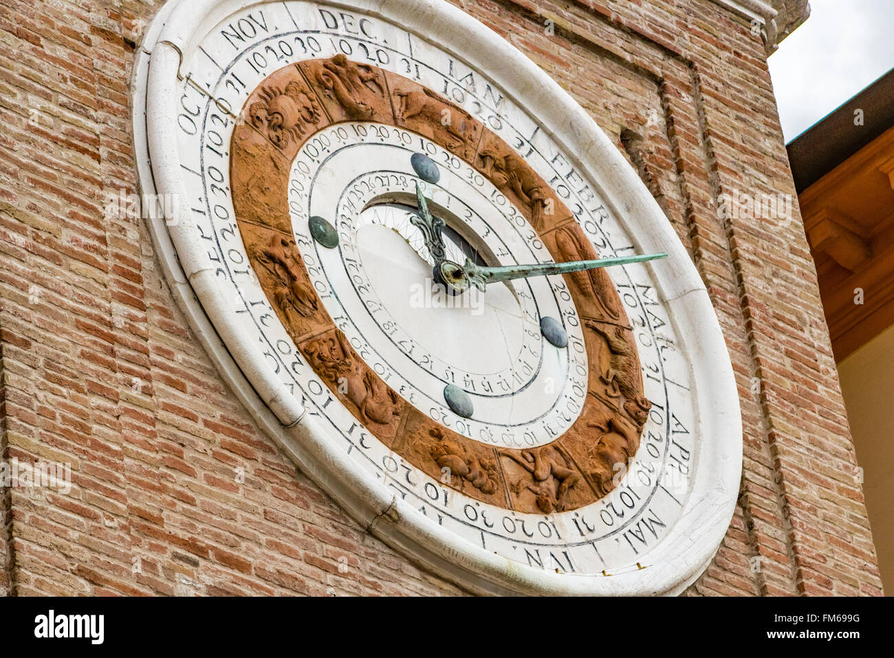 Ancient astronomical clock in Rimini, Italy Stock Photo - Alamy