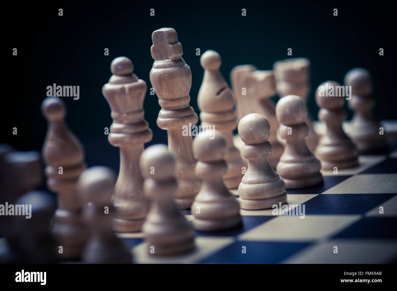 Close-up image of a chess board with chess pieces Stock Photo - Alamy