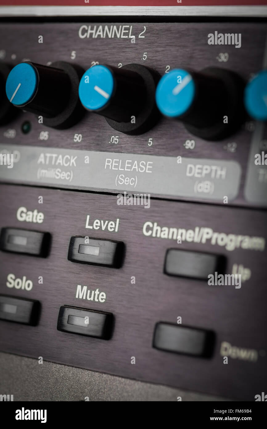 Color image of many buttons in a sound recording studio Stock Photo - Alamy
