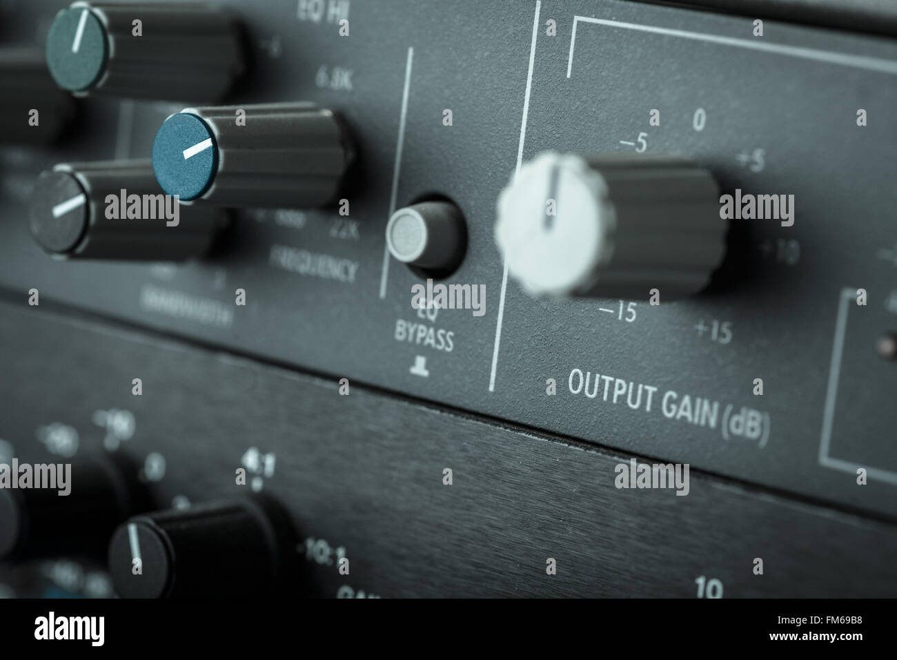 Color image of many buttons in a sound recording studio Stock Photo - Alamy