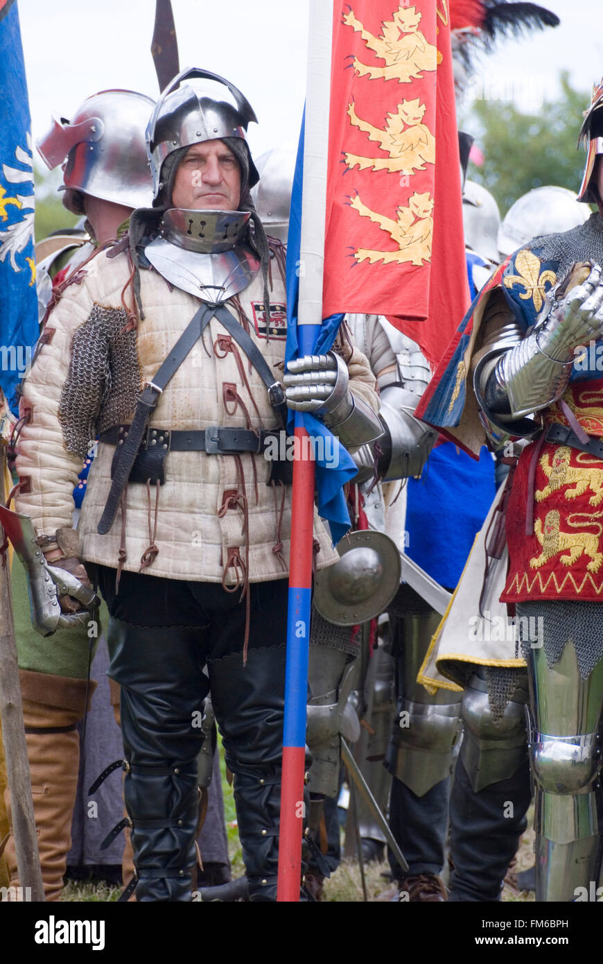TEWKESBURY, GLOC. UK-12 JULY: Knights in armour prepare for battle on ...