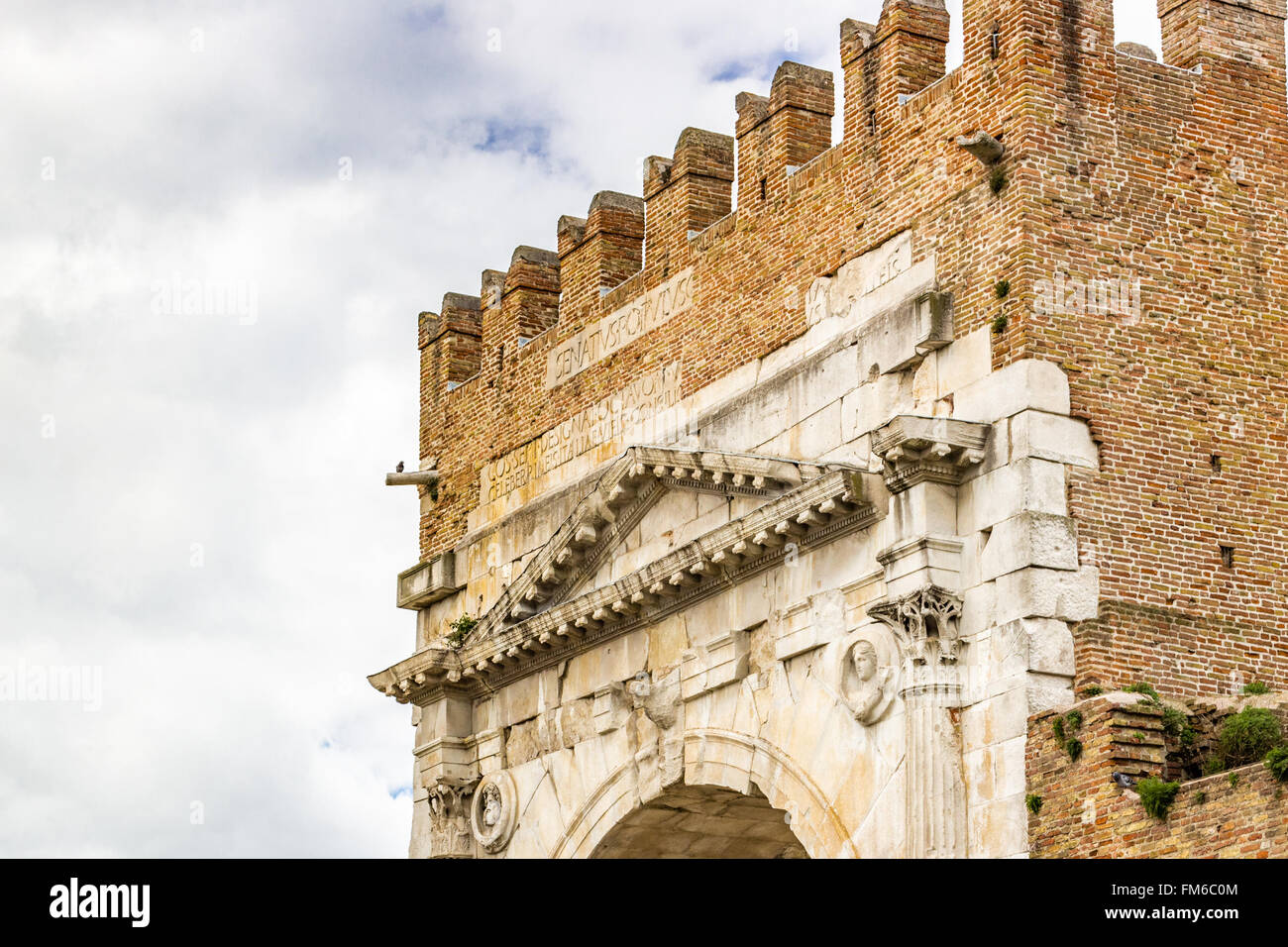 Arch of Augustus, an ancient Roman gateway to the city of Rimini in ...