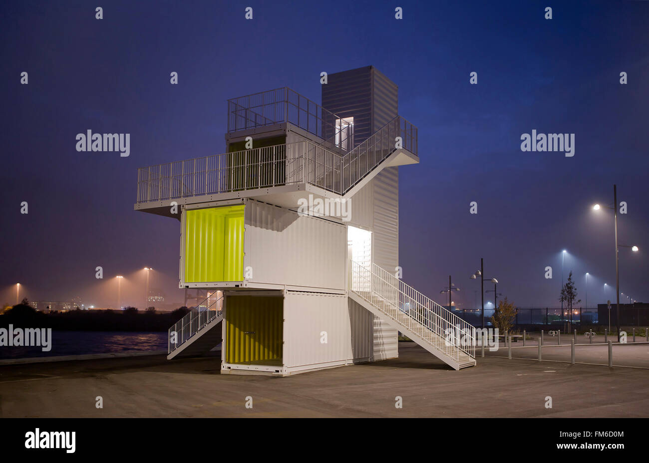 Public viewing platform and tower, at the Copenhagen port in Nordhavn ...