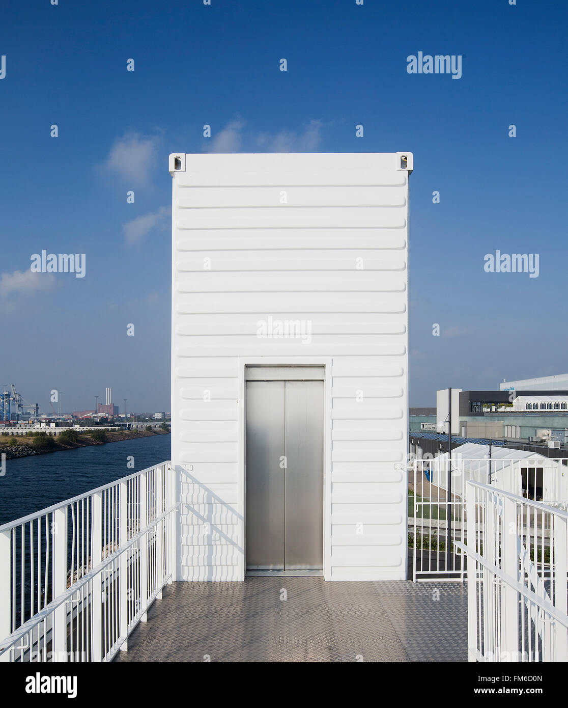Public viewing platform and tower, at the Copenhagen port in Nordhavn ...