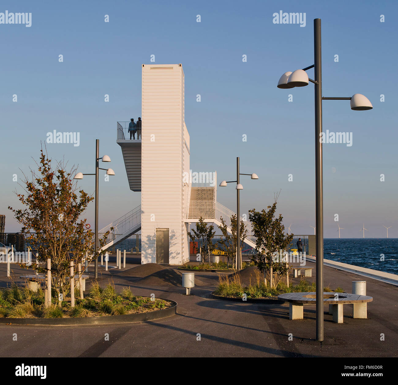 Public viewing platform and tower, at the Copenhagen port in Nordhavn ...