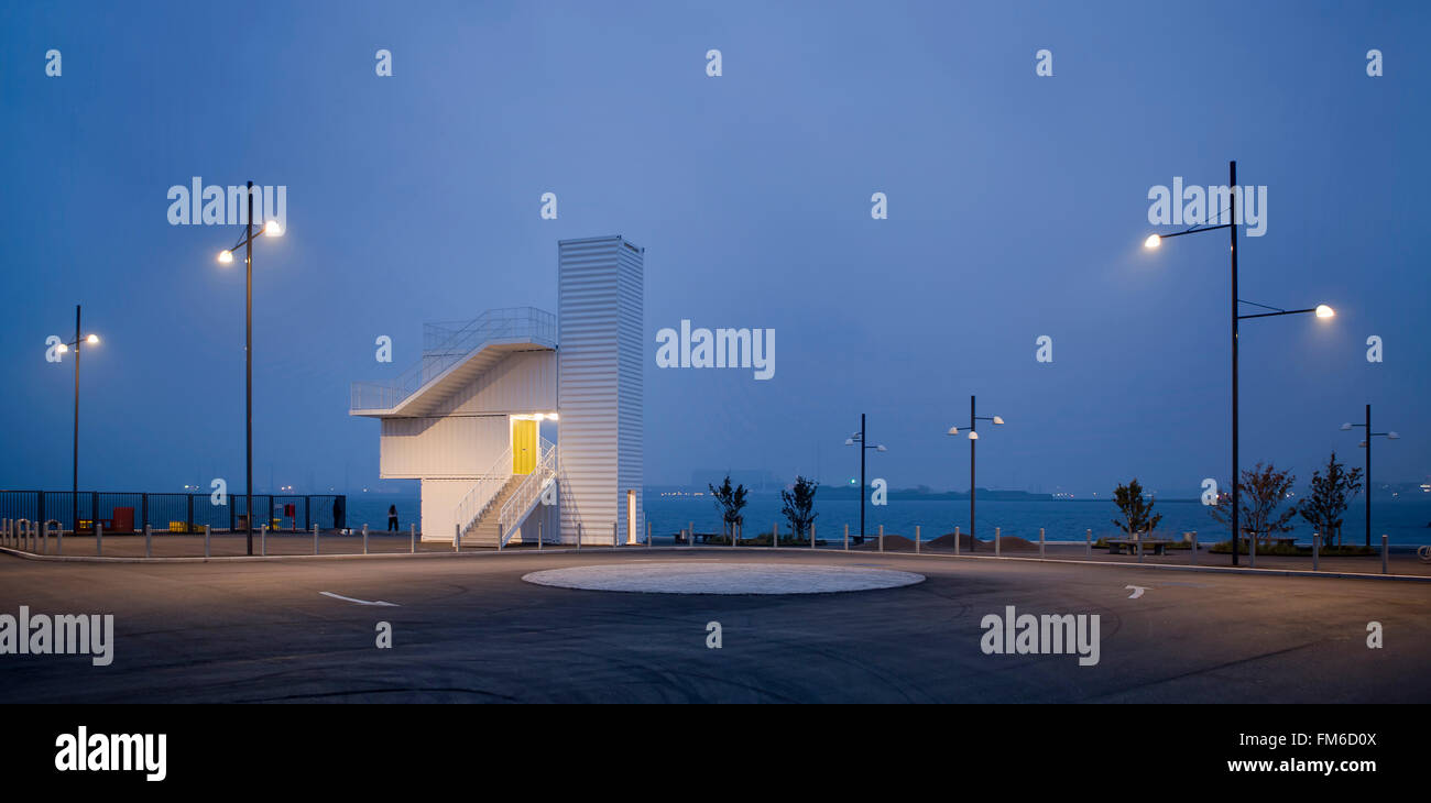 Public viewing platform and tower, at the Copenhagen port in Nordhavn ...