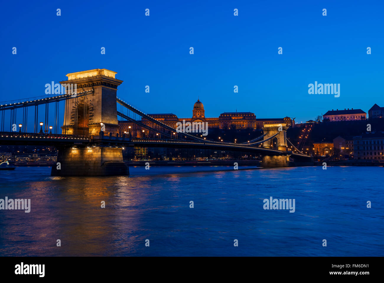 Chain Bridge in Budapest Hungary Stock Photo - Alamy