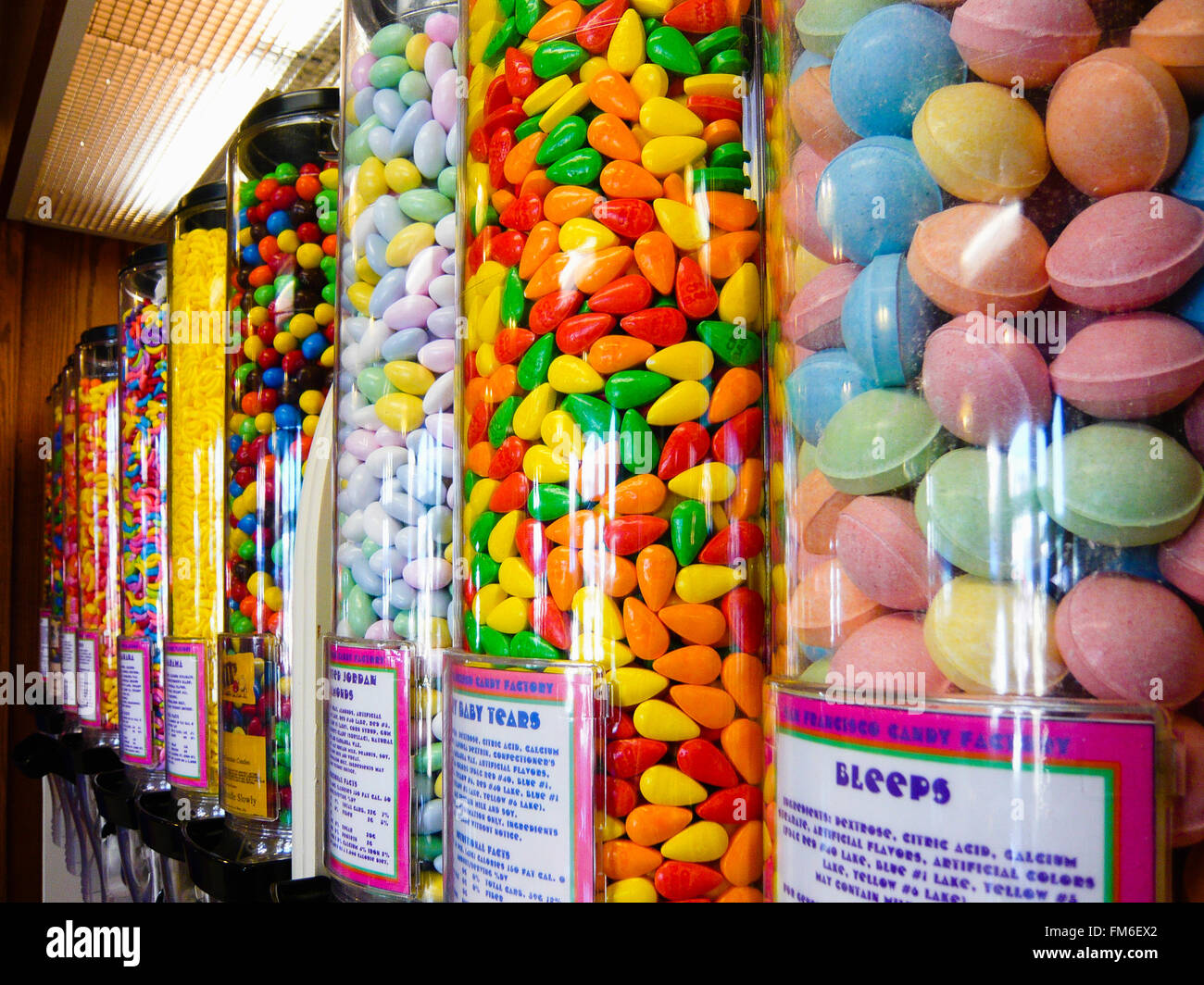 Large containers with various sweets/candies Stock Photo - Alamy