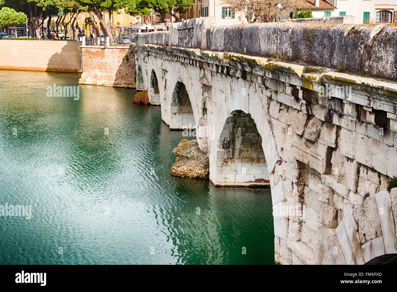 indestructible Istrian marble arches of the Roman bridge of Tiberius in ...