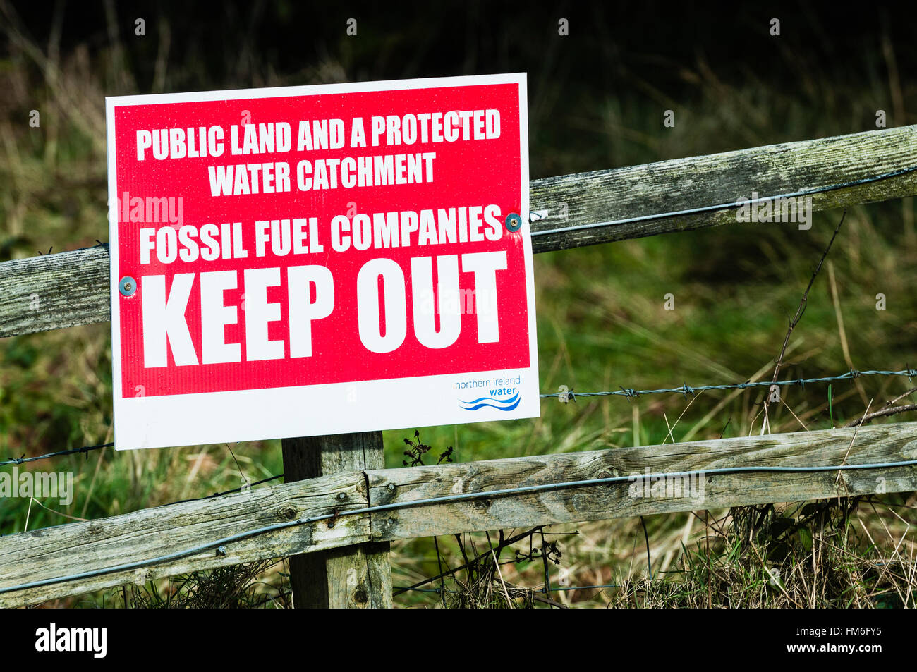 Sign erected by protesters warning oil and gas drilling companies to ...