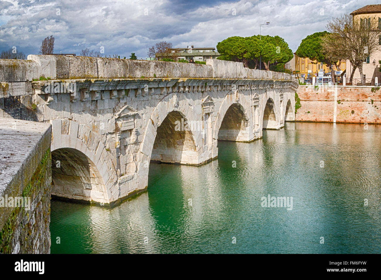 indestructible Istrian marble arches of the Roman bridge of Tiberius in ...