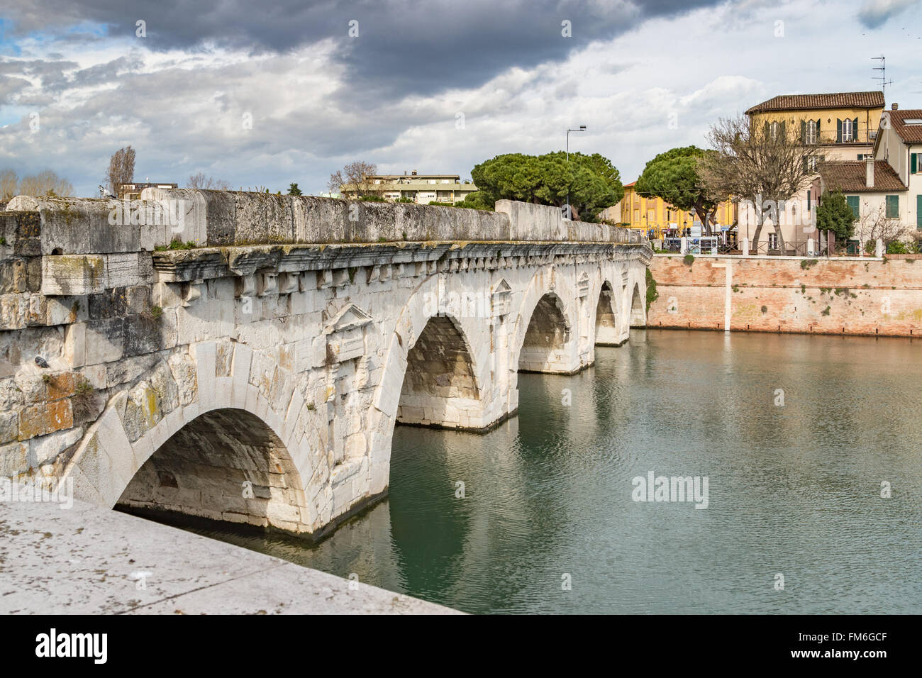 indestructible Istrian marble arches of the Roman bridge of Tiberius in ...
