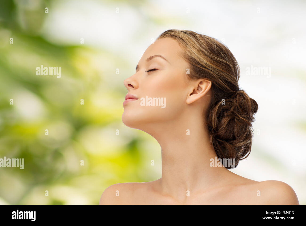 young woman face and shoulders Stock Photo - Alamy