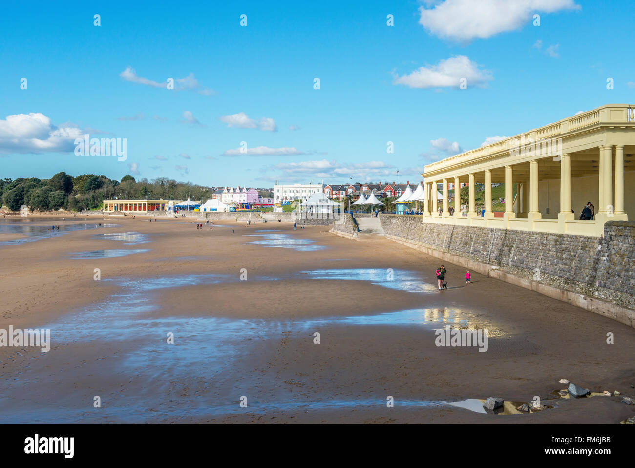 Whitmore Bay, a popular beach and tourist and visitor resort on Barry ...