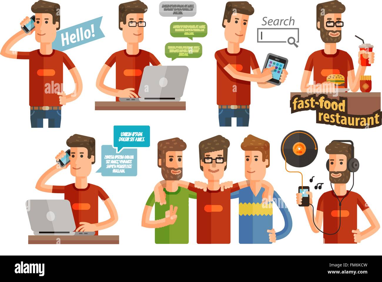 modern young people icons set. vector illustration Stock Vector Image ...