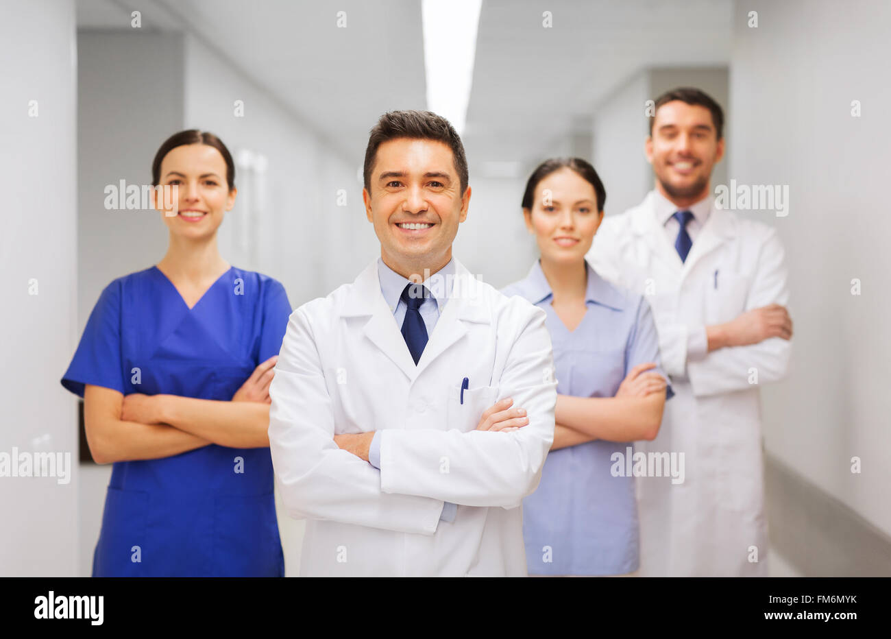 happy group of medics or doctors at hospital Stock Photo - Alamy