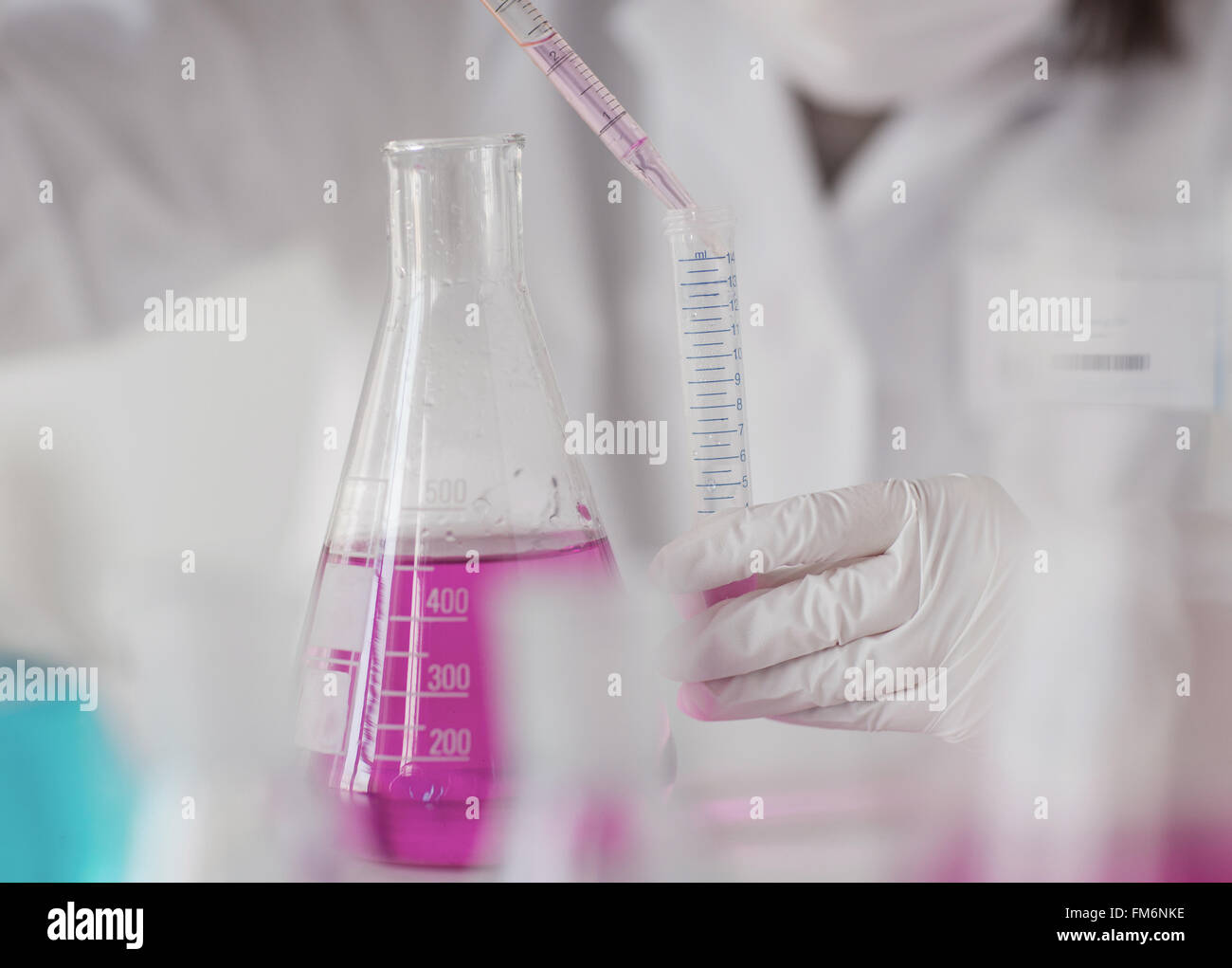 close up of scientist making test in lab Stock Photo - Alamy