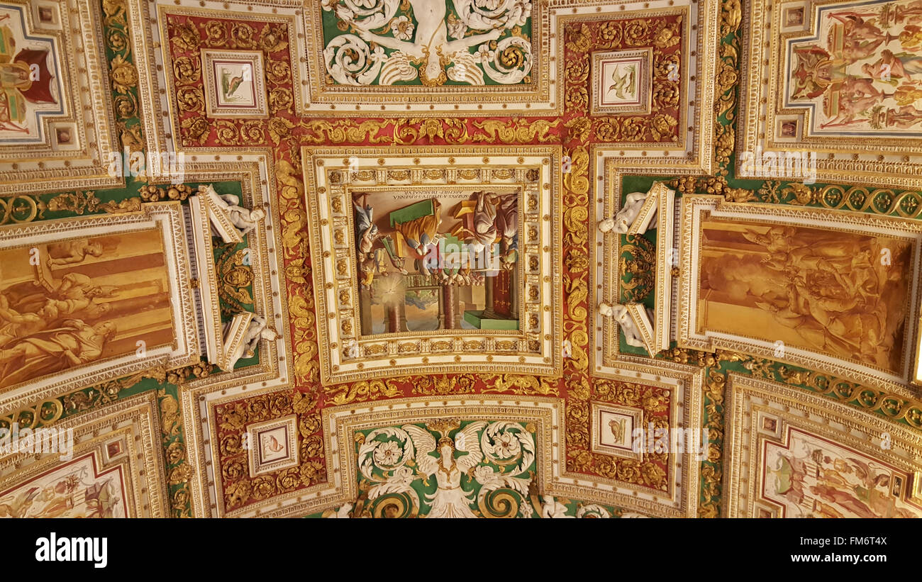Ceiling detaiil inside The Vatican, Rome, Italy Stock Photo - Alamy
