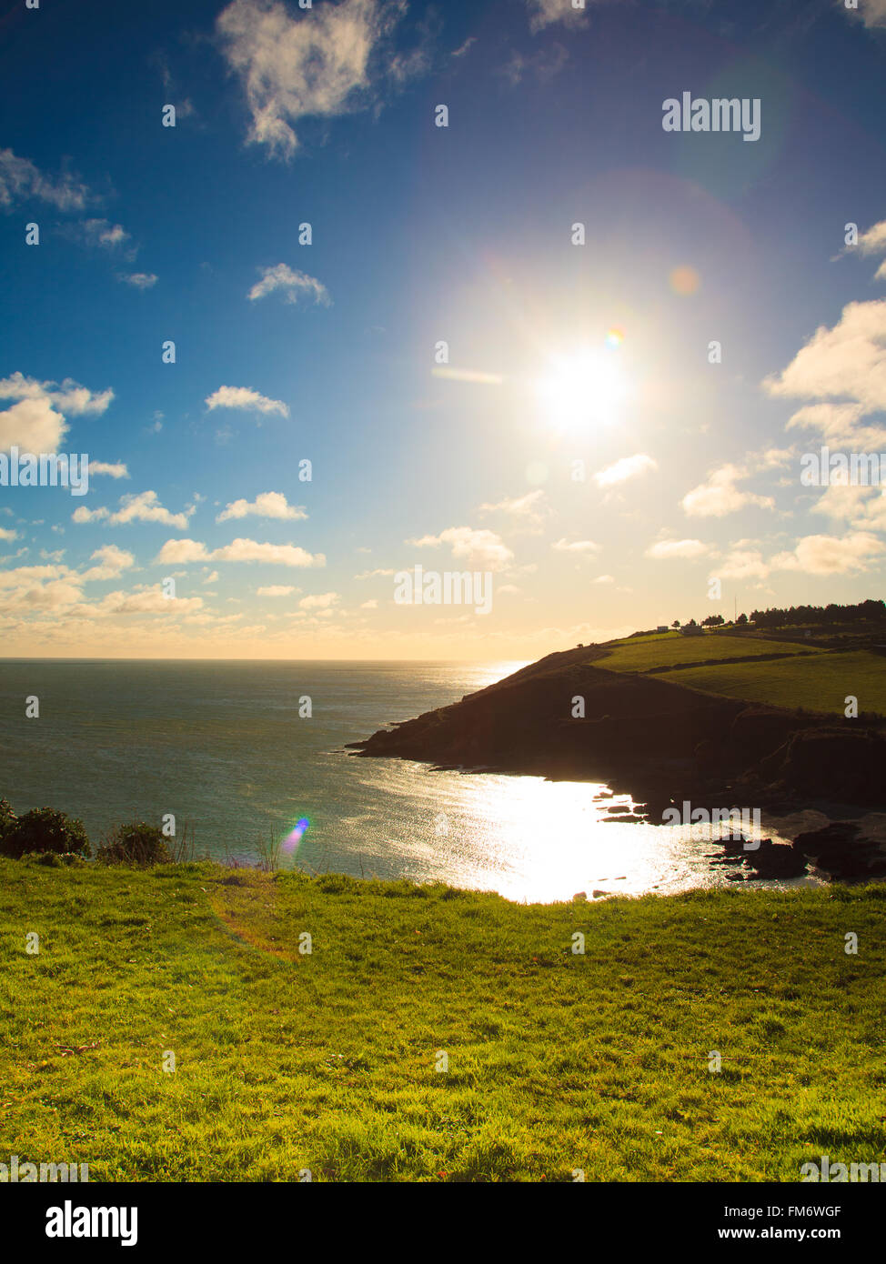 Irish landscape. Coastline atlantic ocean rocky coast scenery. County ...