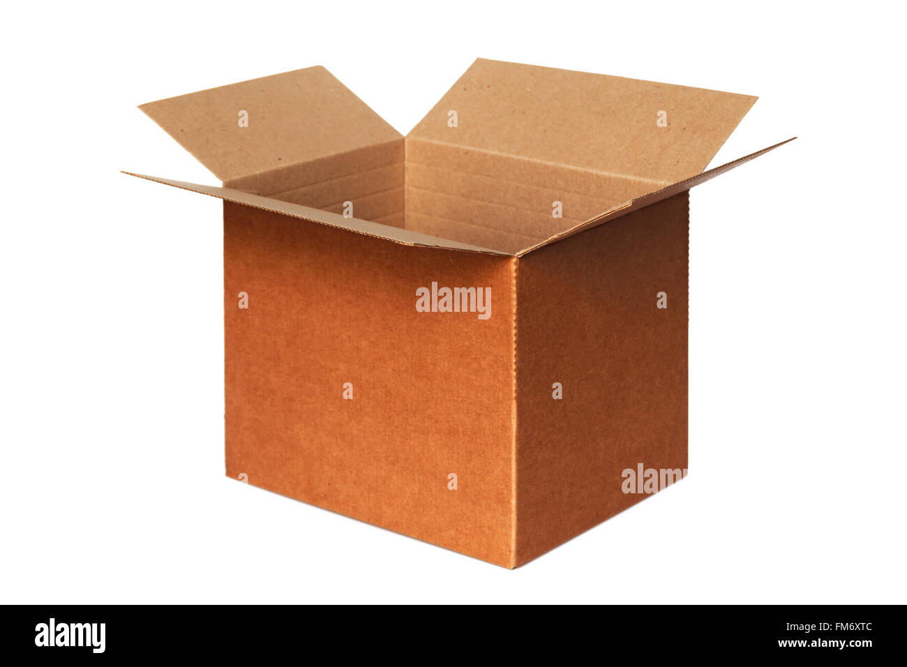 An open carton isolated on white background Stock Photo - Alamy