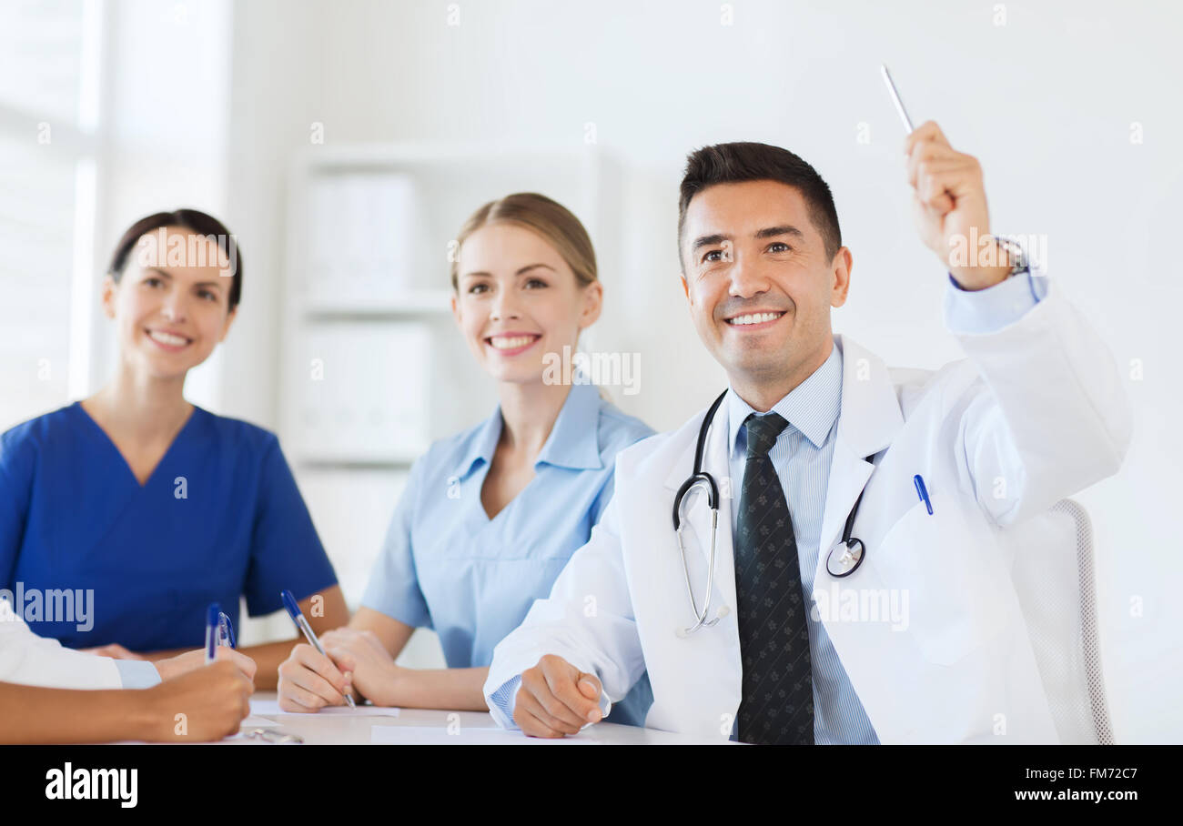 group of happy doctors on conference at hospital Stock Photo - Alamy