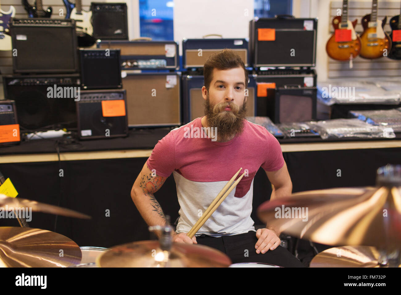 Male musician drummer hands hi-res stock photography and images - Alamy