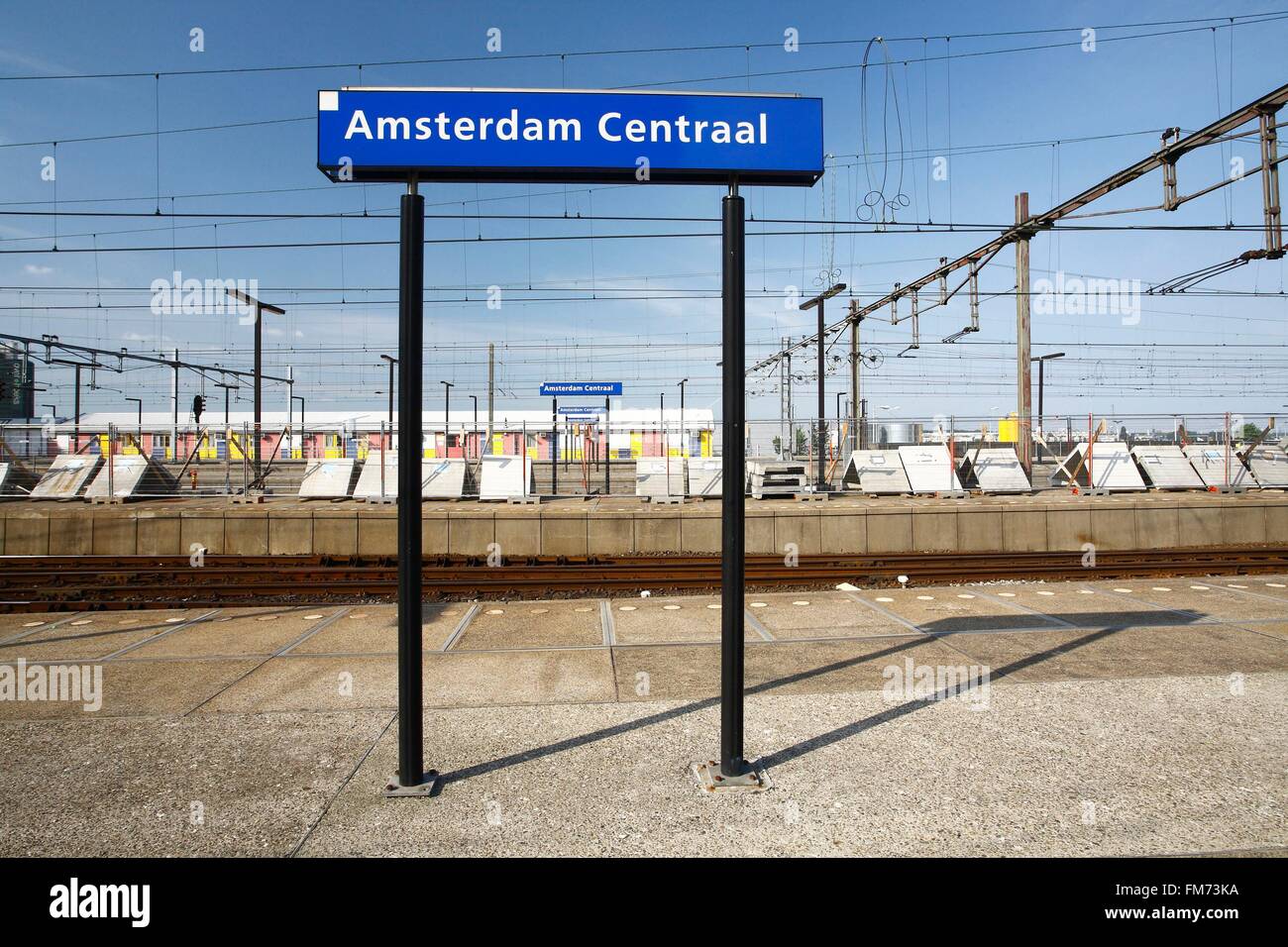 Netherlands, Amsterdam, track at Amsterdam centraal railway station ...