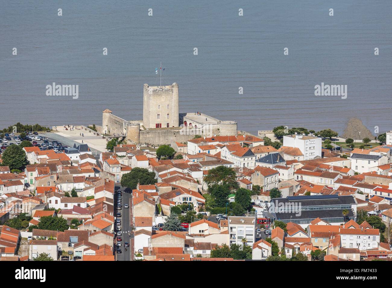 France, Charente Maritime, Fouras, the covered market and Fort Vauban ...