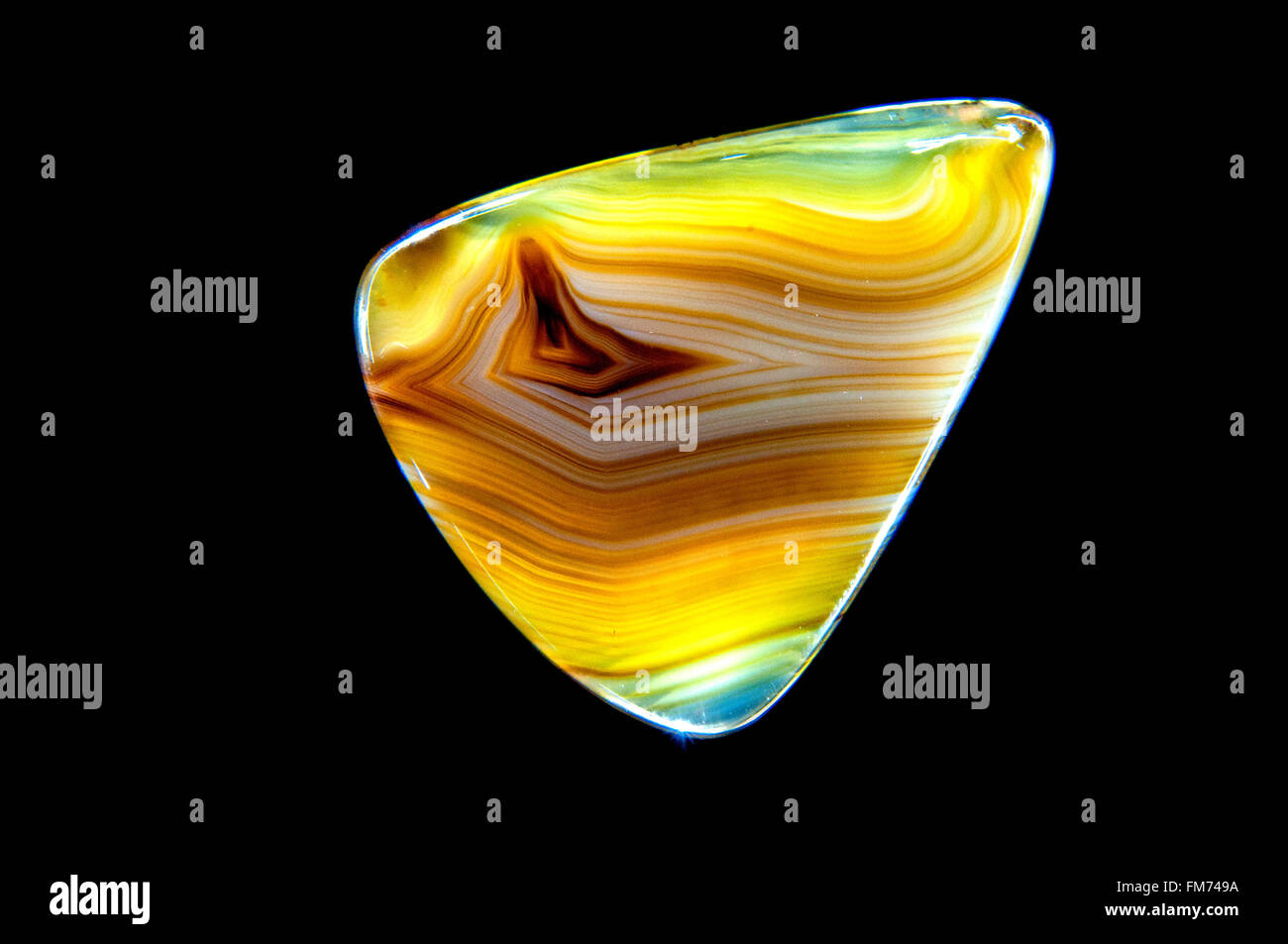 Natural banded agate mineral stone in studio setting Stock Photo - Alamy